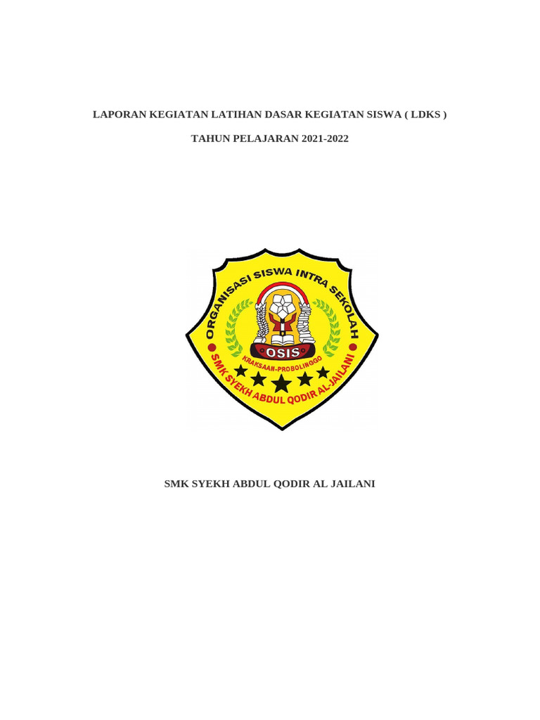 Laporan Kegiatan LDKS 21-22 | PDF