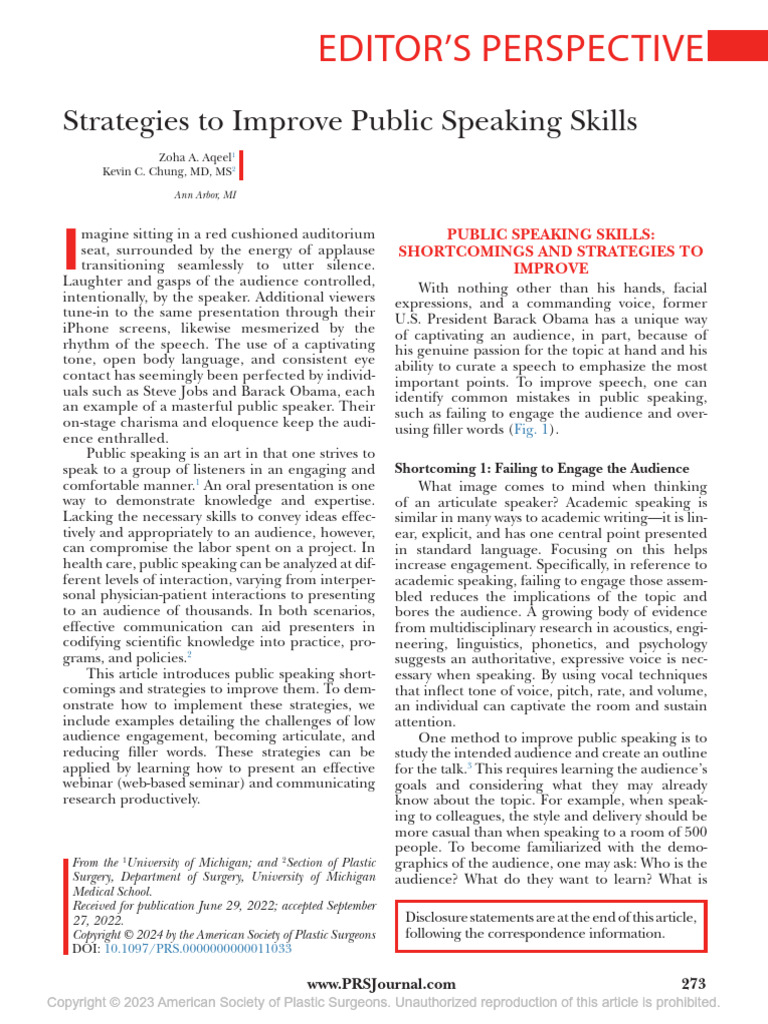 Strategies To Improve Public Speaking Skills.1 | PDF | Public Speaking ...