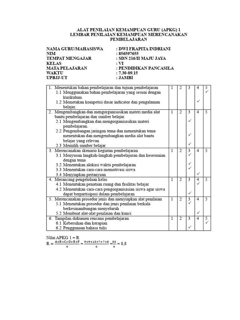 Alat Penilaian Kemampuan Guru | PDF