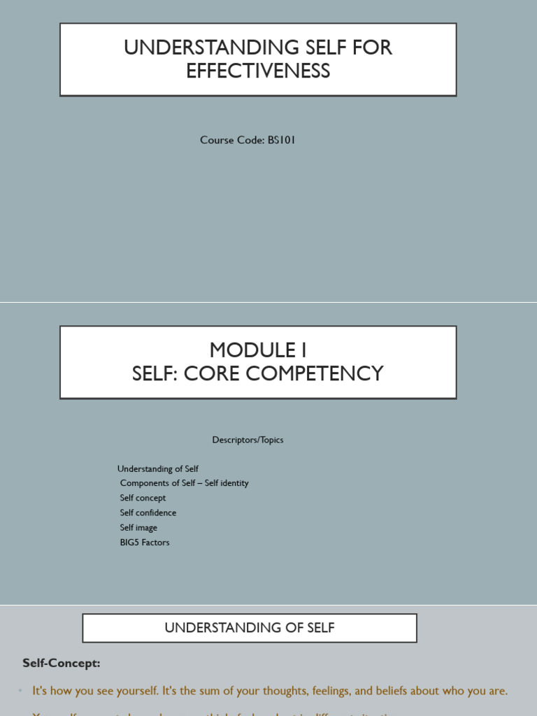 Module 1 | PDF | Self Concept | Extraversion And Introversion