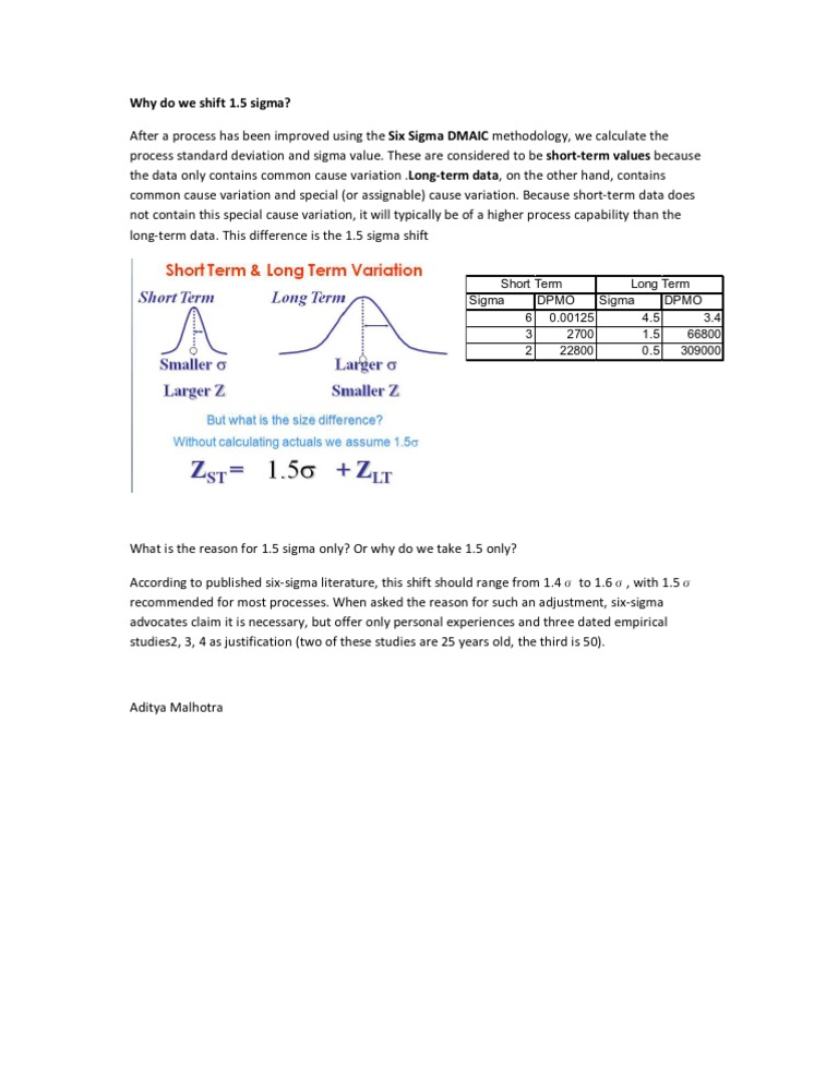 1.5 Sigma Shift | PDF