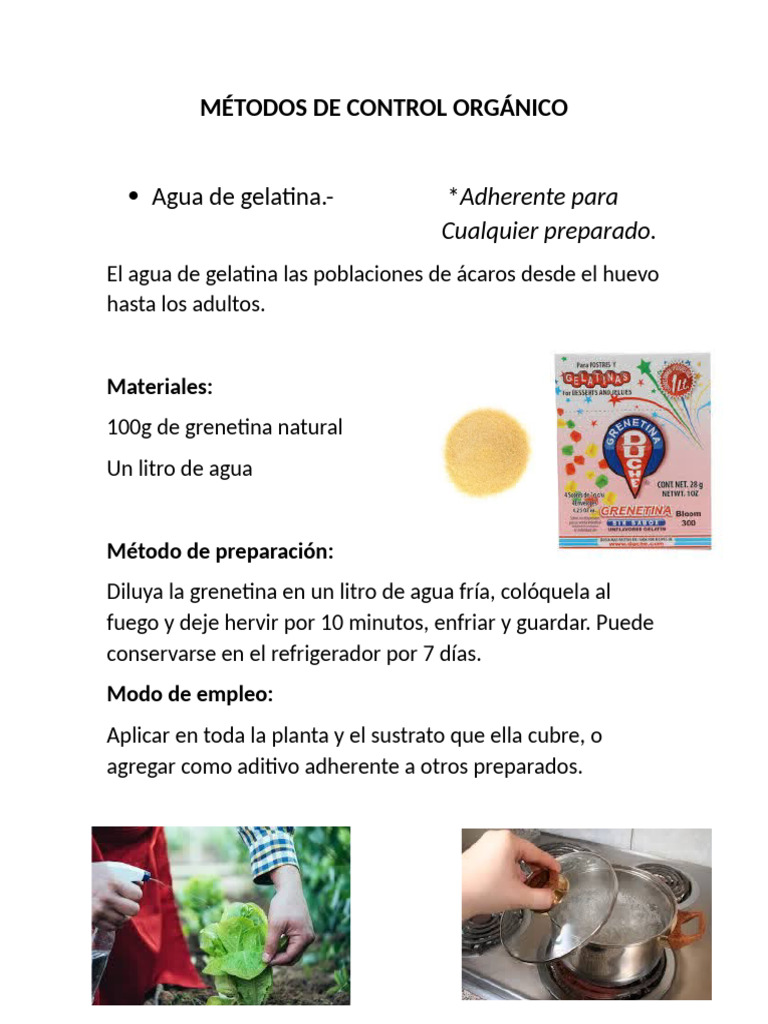 MÉTODOS DE CONTROL ORGÁNICO - Marcos | PDF