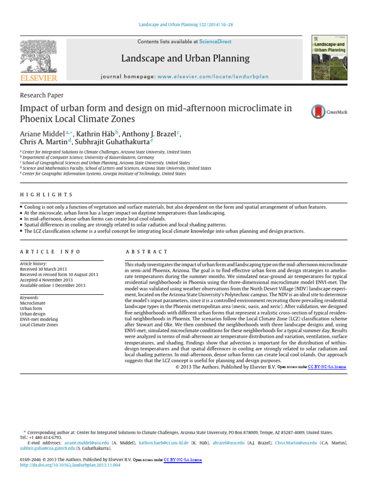 2014 - Impact of Urban Form | PDF | Climate | Mean Squared Error