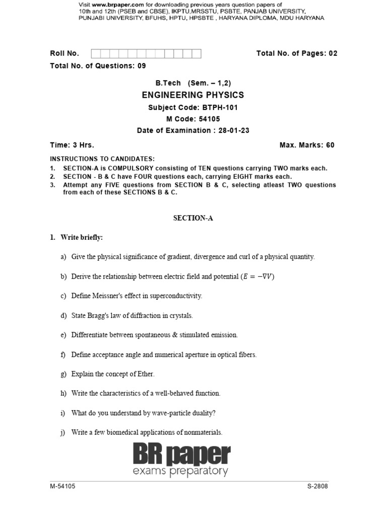 E Phy(1st 2nd)Dec2023 | PDF | Waves | Special Relativity