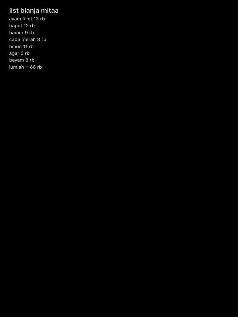 List Blanja Mitaa | PDF