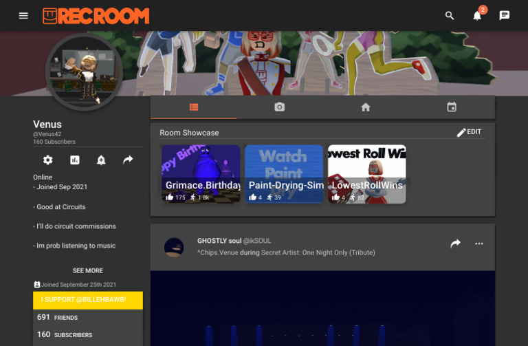 Rec Room Showcase and Profile Highlights | PDF