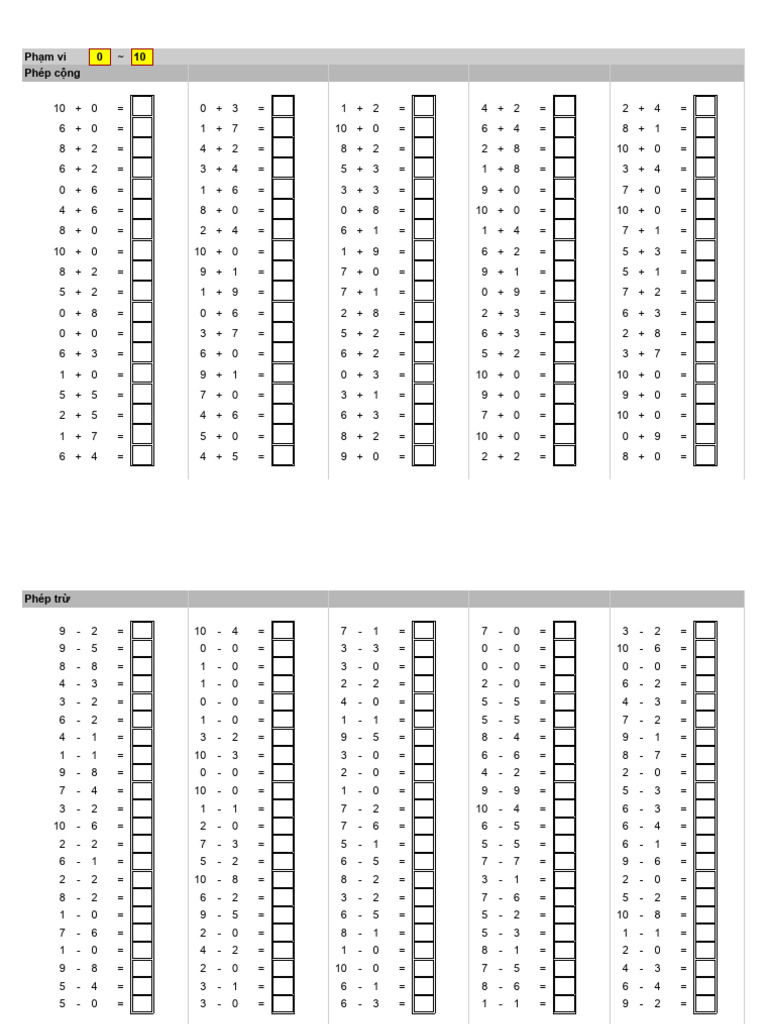 Toán L P 1 - C NG TR Nhân Chia PH M VI 10 - Bu I 4 | PDF