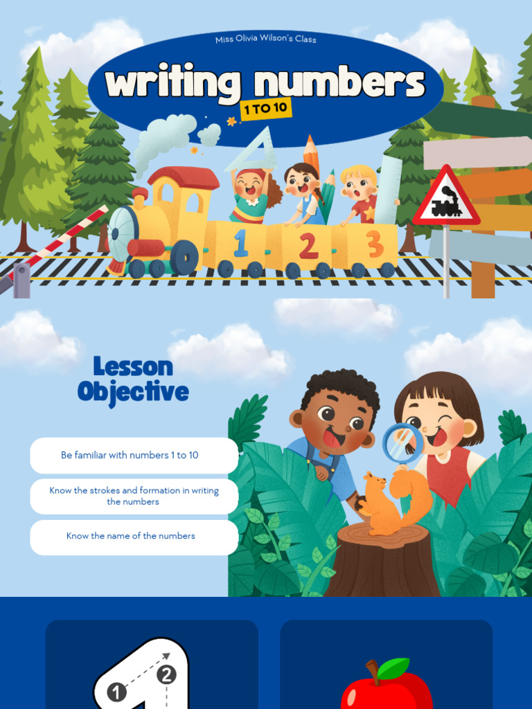 Math Writing Numbers 1 To 10 Education Presentation in Blue ...