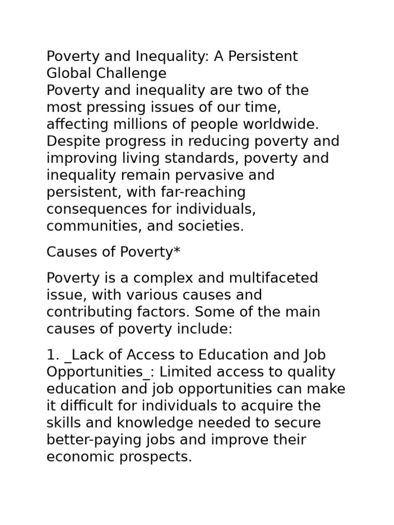 Poverty and Inequality | PDF | Economic Inequality | Discrimination & Race Relations