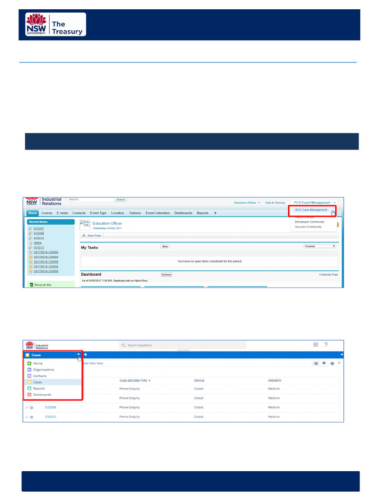 PCU - Navigating Between Views in Salesforce - QRG - v1.1 | PDF
