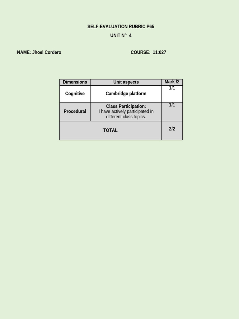Co-Evaluation U4 | PDF