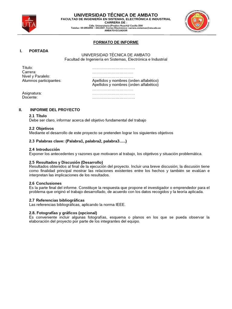 Formato de Informes | PDF