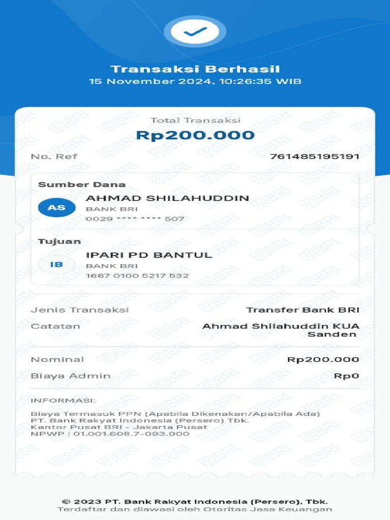 Bukti Transfer Ipari | PDF