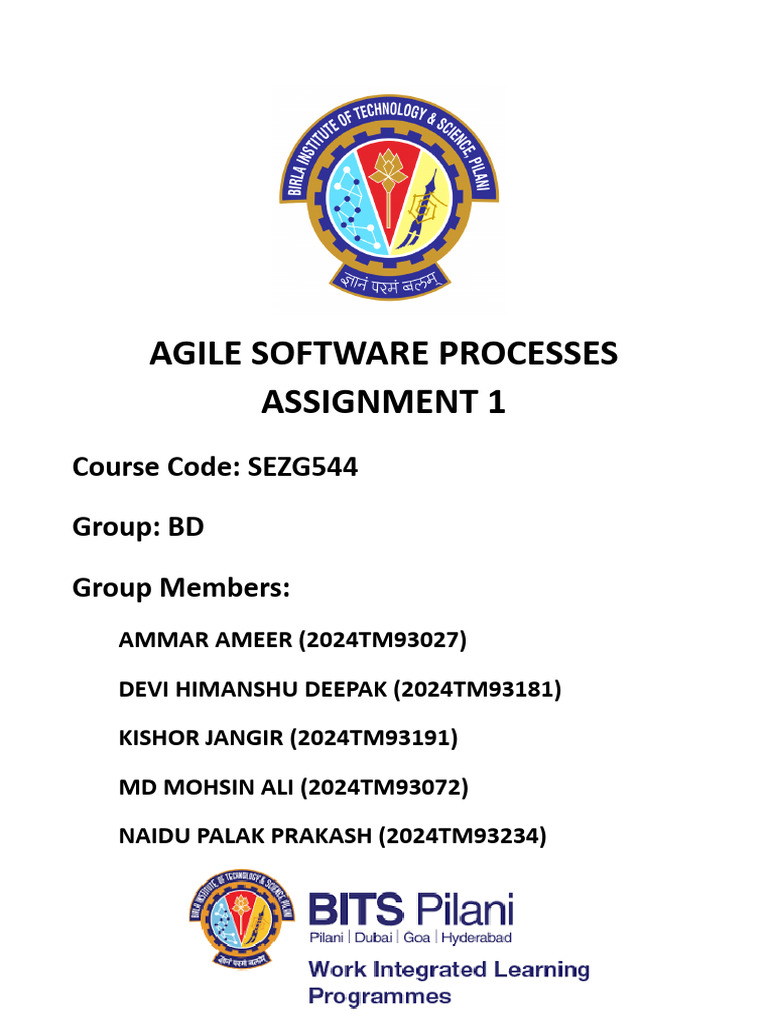 Agile Software Processes Assignment 1 - Group BD | PDF | Scrum (Software Development) | Point Of ...