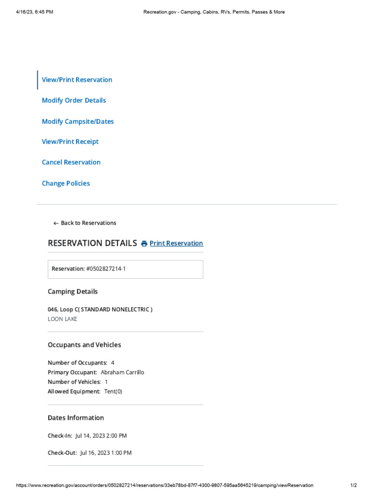 Recreation - Gov - Camping, Cabins, RVS, Permits, Passes & More | PDF