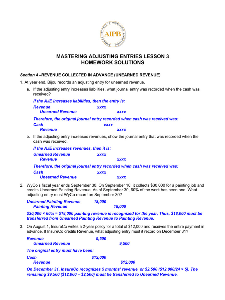 Adjusting Entries for Revenue and Expenses | PDF | Insurance | Revenue