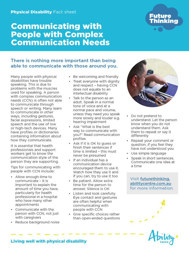 Communicating With People With Complex Communication Needs | PDF ...