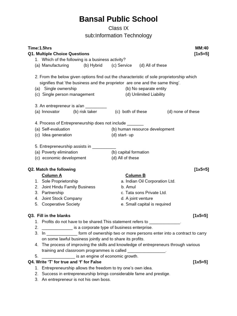PT-III Class IX Computer | PDF | Entrepreneurship | Corporate Jargon