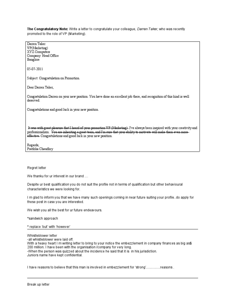 Comm Letter Writing | PDF