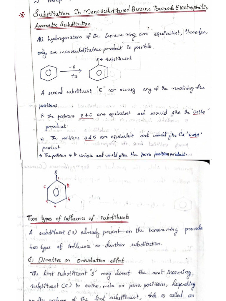 Substitution in Monosubstituted Benzene | PDF