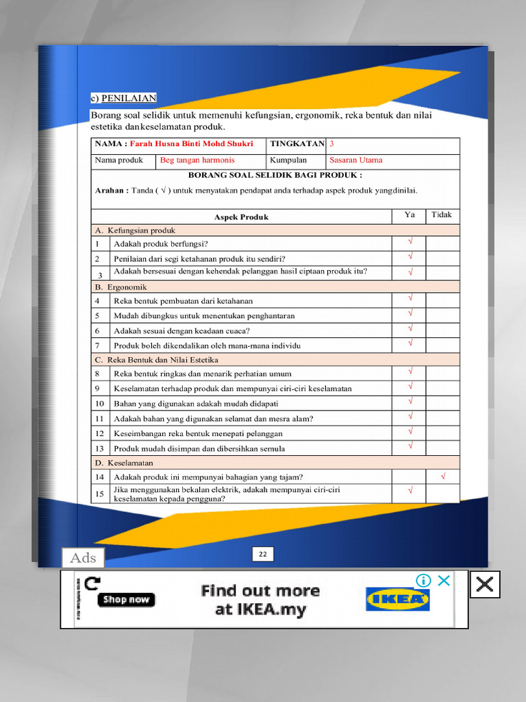 Dokumentasi RBT Lampu Meja (Form 3 2021) | PDF