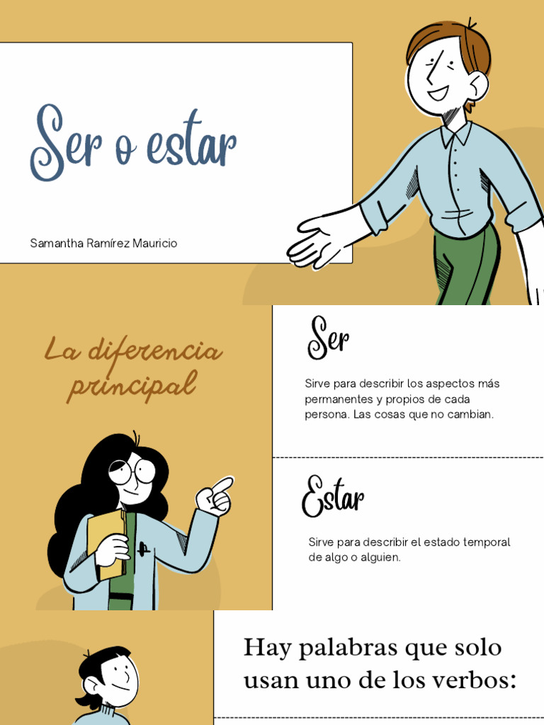 Diferencias entre "ser" y "estar" | PDF