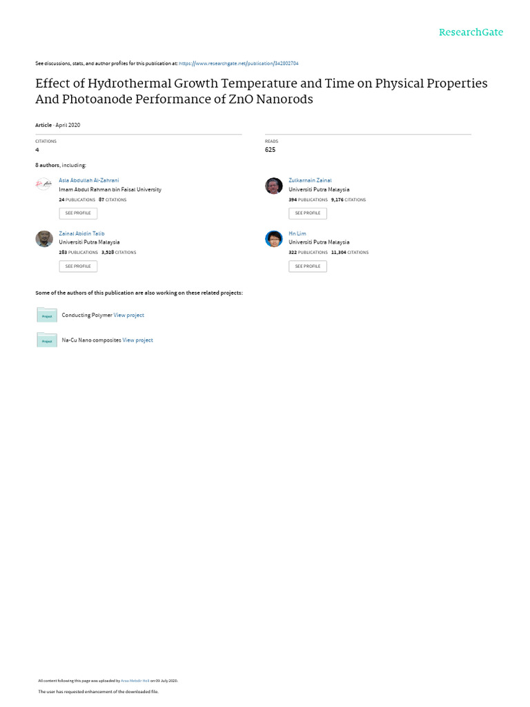 6 intro Temperature ref | PDF | Zinc Oxide | Thin Film