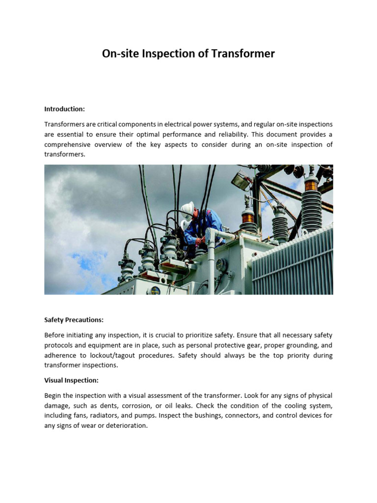 on-site-Transformer-inspection | PDF