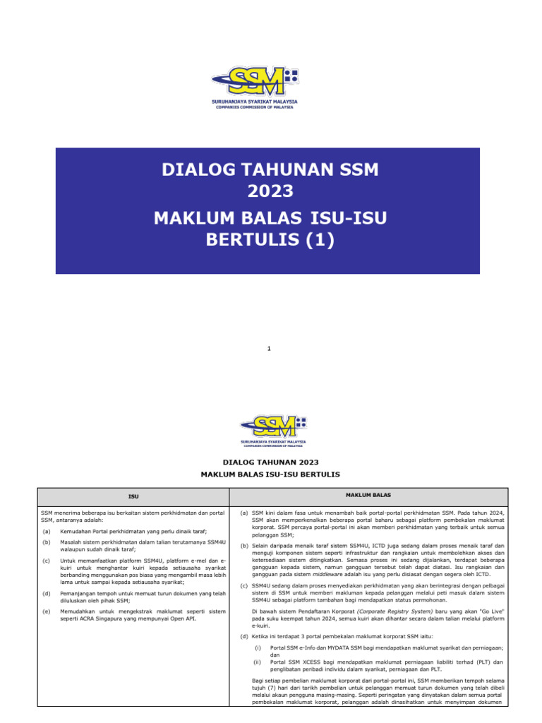 Isu Dialog Tahunan SSM 2023 01 | PDF