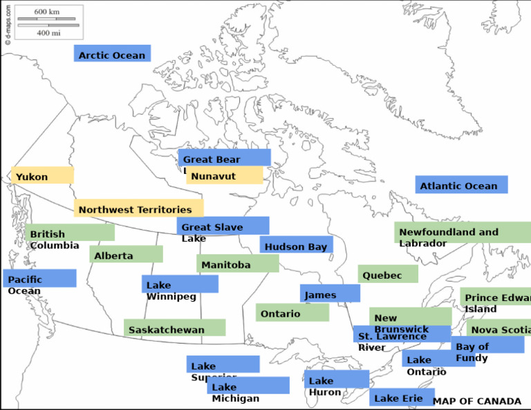 Copy of Lesson 1 Map of Canada | PDF