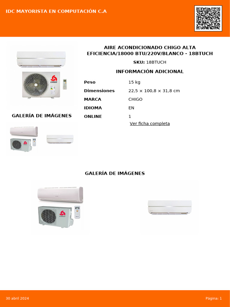 Sku Idc 18btuch | PDF