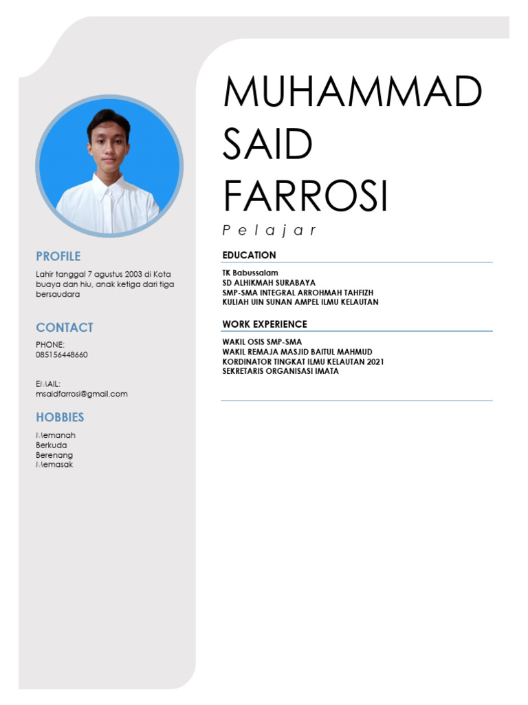 M.said Farrosi C 09020421036 CV | PDF
