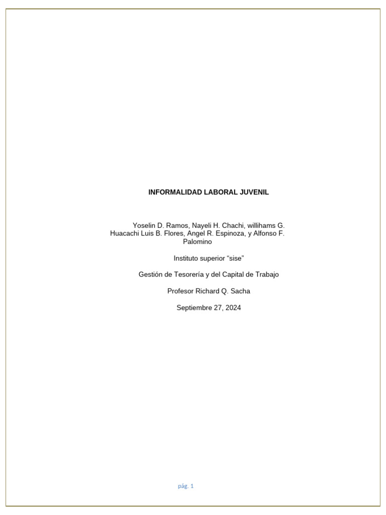 INFORMALIDAD LABORAL Final | PDF | Derecho laboral | Empleo