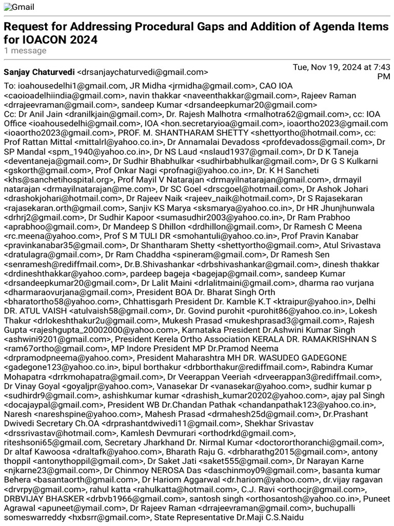 Gmail - Request For Addressing Procedural Gaps and Addition of Agenda Items For IOACON 2024 ...
