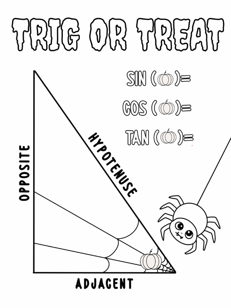 TrigOrTreatSpookySOHCAHTOAMathWorksheetColouringPageDoodleNotePoster 1 ...