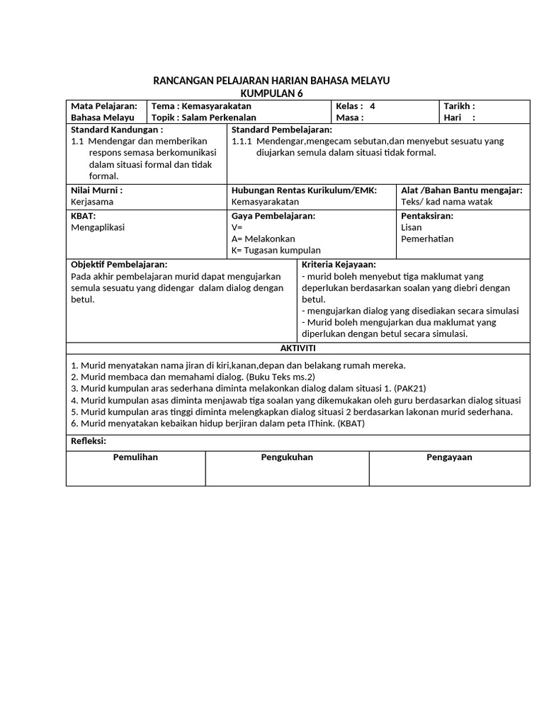 RPH Kumpulan 6 Hari Ketiga | PDF