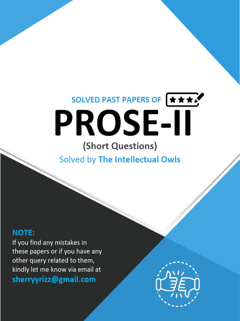 Prose 2 - Solved Short Questions | PDF | Empiricism | Idea
