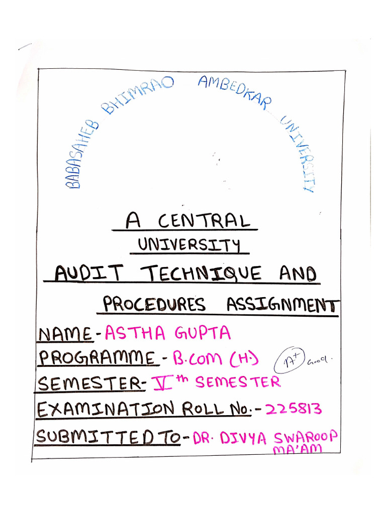 Astha Gupta Auditing Assignment | PDF