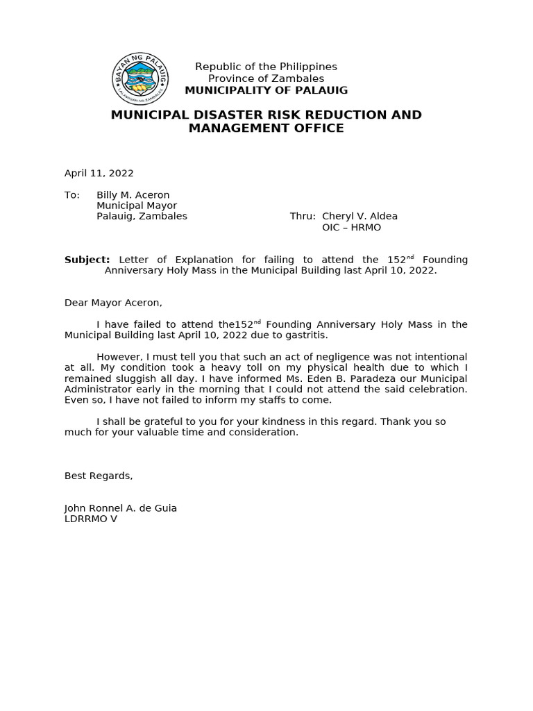 Letter of Explanation | PDF