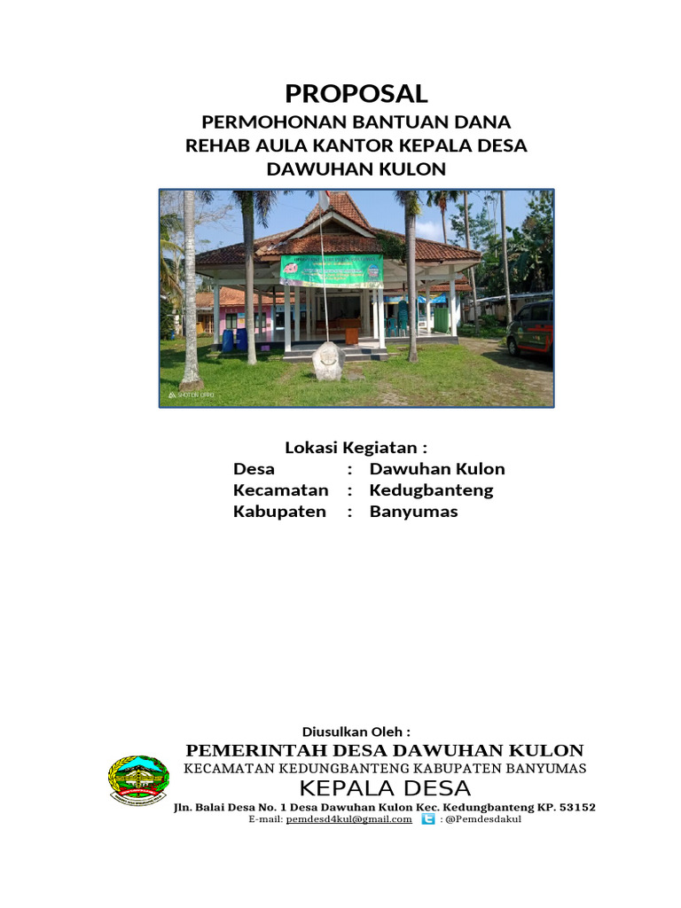 Proposal Aula Balai Desa Dakul 2021 | PDF