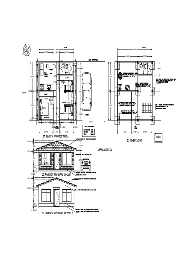 Plano Casa 7x7 1p 2d 1b Verplanos - Com 0014 | PDF