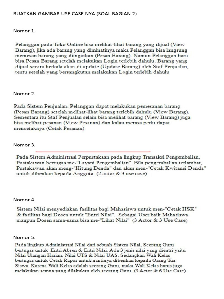 Soal Use Case Diagram 2024 | PDF