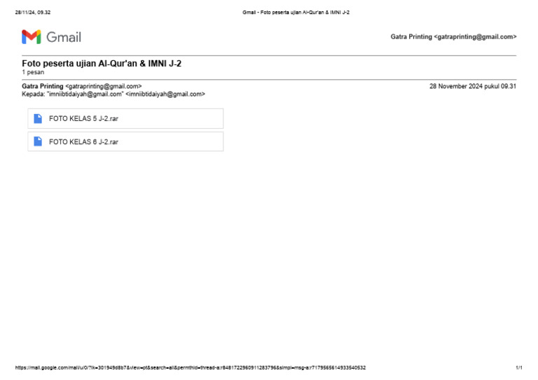 Gmail - Foto Peserta Ujian Al-Qur'an & IMNI J-2 | PDF