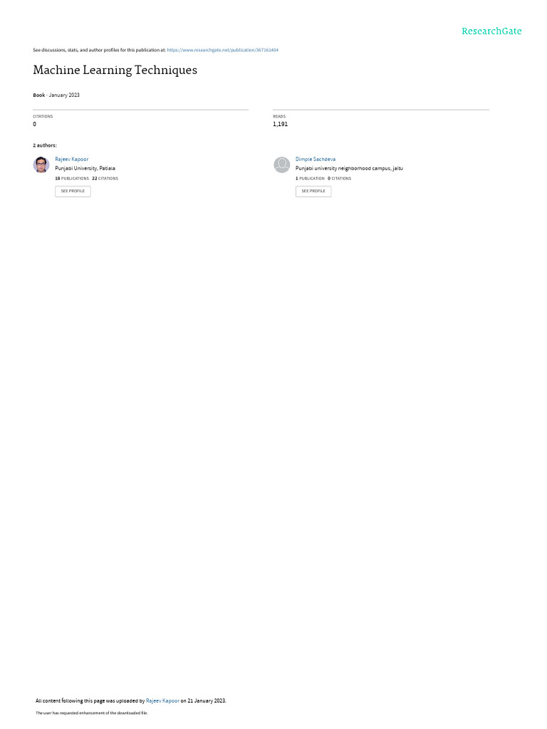 Machine Learning Techniques | PDF | Cross Validation (Statistics ...