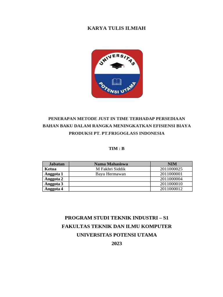 Efisiensi Biaya dengan JIT | PDF