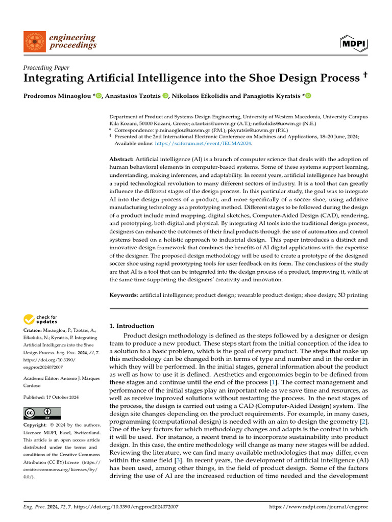Integrating Artificial Intelligence Into The Shoe | PDF | Artificial Intelligence | Intelligence ...