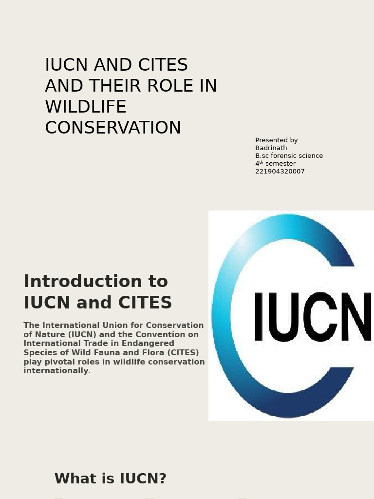 Introduction To IUCN and CITES | PDF | Cites | International Union For ...