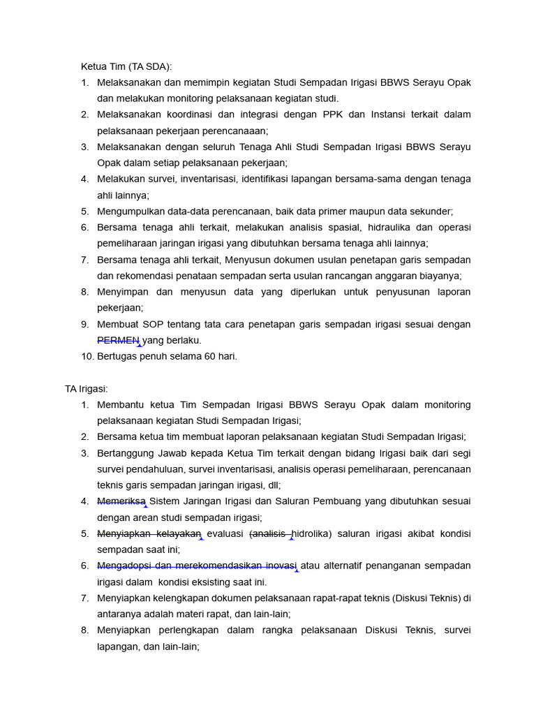 Uraian Tugas TA Sempadan (Rev) | PDF