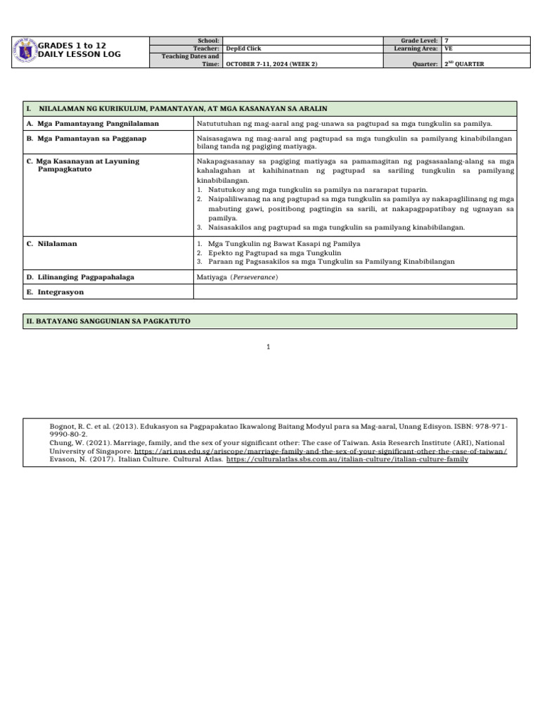 Ve 7 - Q2 - Week 2 | PDF