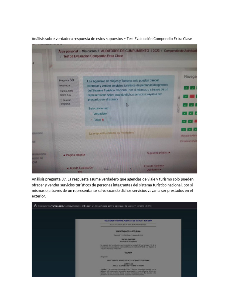Aclaratoria Sobre Preguntas Compendio Extra Clase | PDF | Turismo